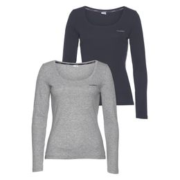 Kangaroos 2er-Set: Longsleeves in Grau/ Dunkelblau | Gr.: 52/54