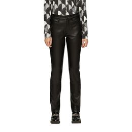 Slim-fit-Jeans s.Oliver, Damen, Gr. 44, Länge 30, schwarz, Obermaterial: 86% Baumwolle, 11% Polyester, 2% Elasthan, 1% Viskose, unifarben, slim fit knöchellang, Jeans, in Leder Optik