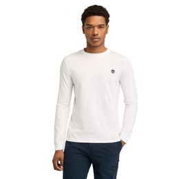 Langarmshirt Timberland "DUNSTAN RIVER Long Sleeve Tee", Herren, Gr. XXL, weiß, Jersey, Obermaterial: 100% Baumwolle, unifarben, Casual, Rundhals, Shirts