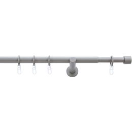 Gardinenstange Indeko "Andrax" Gr. 1, grau, &Oslash;:20mm, Aluminium, Gardinenstangen, stufenlos verstellbare Teleskopstange