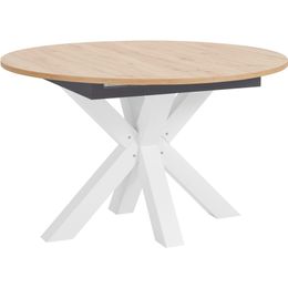 Mäusbacher Esstisch MÄUSBACHER, braun (tischplatte: asteichefarben), B:130cm H:78cm T:130cm, Tische, Untergestell Sternform