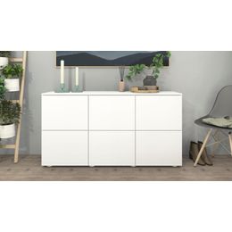 borchardt Möbel Kommode BORCHARDT MÖBEL "Rova", weiß (weiß matt), B:139cm H:72cm T:35cm, Spanplatte, Sideboards, Breite 139 cm