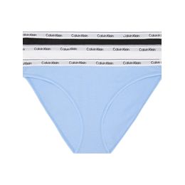 Bikinislip "3 PACK BIKINI (LOW-RISE)", Damen, Gr. M (38), 3 Stk., schwarz-weiß (schwarz, weiß, frozen fjiord), Jersey, Obermaterial: 90% Baumwolle, 10% Elasthan, Calvin Klein Underwear, körpernah, Unterhosen, mit Logobund
