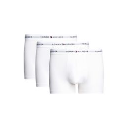 Boxer "TRUNK 3 PACK", Herren, Gr. M50, weiß (weiß, weiß, weiß), Jersey, Obermaterial: 95% Baumwolle, 5% Elasthan, Tommy Hilfiger Underwear, unifarben, körpernah, Unterhosen, mit Logoschriftzug