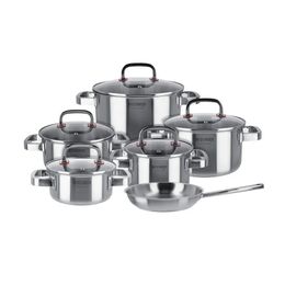 Meisterkoch Topfset FOCUS 6-teilig FOCUS silber Edelstahl,Silikon » Höffner