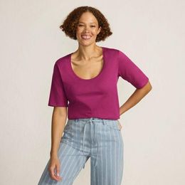 LANDS' END Supima® Rundhalsshirt, Damen,  Pink, by Lands' End