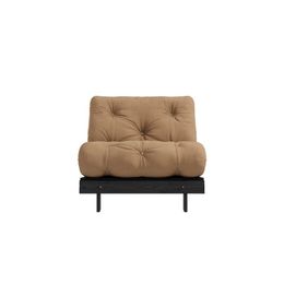 Karup Design Daybett »Daybett Roots Schlafsofa – Gästebett & Sofa aus FSC -Kiefer« Inkl. Futonmatratze, in mehreren Größen & Farben erhältlich Mocca