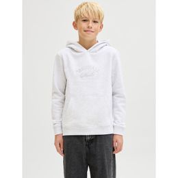 Jack & Jones JACK & JONES JUNIOR Kapuzensweatshirt &raquo;JORBLEECKER BRANDING SWEAT HOOD BF JNR&laquo; Bright White Detail:ORG MELANGE 164 164 Sweater von Jack & Jones Junior