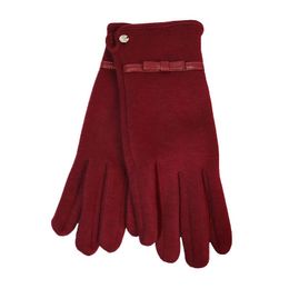 Capelli New York Strickhandschuhe 1 Paar, mit Zierschleife, Metall-Logo, Feinstrick wine