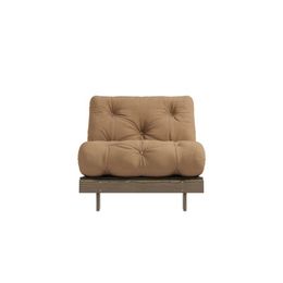Karup Design Daybett »Daybett Roots Schlafsofa – Gästebett & Sofa aus FSC -Kiefer« Inkl. Futonmatratze, in mehreren Größen & Farben erhältlich Mocca