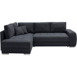 MR. COUCH Ecksofa »Mykonos, L-Form, Dauerschläfer« mit DuraSpring-Taschenfederkern bis 140 kg belastbar Memphis 17 black