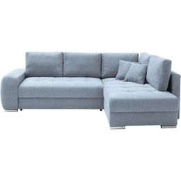 MR. COUCH Ecksofa »Mykonos, L-Form, Dauerschläfer« mit DuraSpring-Taschenfederkern bis 140 kg belastbar Memphis 1676 blue grey