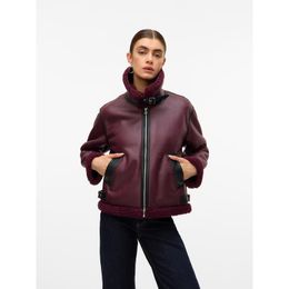 Véro Moda VERO MODA Kurzjacke »VMVIRGINIA SHORT JACKET BOO« farblich abgesetzte Details Winetasting XL XL Jacke von Vero Moda
