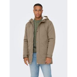 Only & Sons ONLY & SONS Parka »ONSALEXANDER LIFE PARKA OTW VD« mit Kapuze Walnut XXL XXL Einfarbiger Parka mit Kapuze