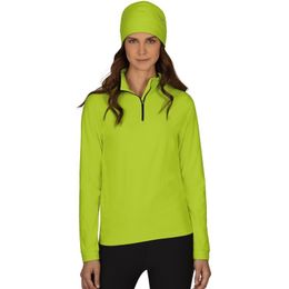 TRIGEMA Sweatshirt &raquo;Lang&auml;rmeliges Sportshirt mit Rei&szlig;verschluss&laquo; lemon M M Elastische Microfaser