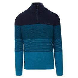 KOROSHI Strickpullover Herren Größe L navy / cyanblau / petrol