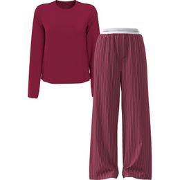Calvin Klein Underwear Schlafanzug »LS PANT SET HOLIDAY« Mit elastischem Bund 19471 TRAIL STRIPE+TDB XL (42) XL (42) Pyjama von Calvin Klein Underwear