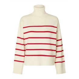 Selected Pullover 'SLFKAMMA' Damen Gr&ouml;&szlig;e M creme / feuerrot