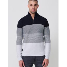 KOROSHI Strickpullover Herren Größe S grau / schwarz / weiß