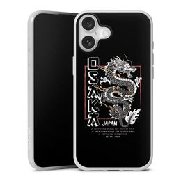 DeinDesign iPhone 16 Plus Handy Silikon Hülle Case weiß Handyhülle Japan Dragon Ocean Silikon Case