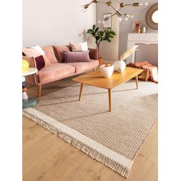 benuta Pure Wollteppich Kim Beige 120x170 cm - Naturfaserteppich aus Wolle