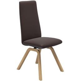 Polsterstuhl stressless "Laurel", braun (chocolate paloma, eiche natur), B:49cm H:105cm T:60cm, Leder PALOMA: PALOMA ist ein durchgefärbtes Semianilin-Möbelleder mit natürlicher Narbung., Stühle, High Back, Größe M, mit schräggestellten Beinen in Eiche natur