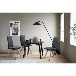 Polsterstuhl stressless "Laurel", blau (oxford blau paloma, eiche gekalkt), B:49cm H:105cm T:60cm, Leder PALOMA: PALOMA ist ein durchgefärbtes Semianilin-Möbelleder mit natürlicher Narbung., Stühle, High Back, Größe M, mit schräggestellten Beinen in Eiche gekalkt
