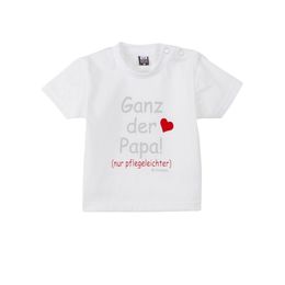 T-Shirt TRIGEMA "TRIGEMA T-Shirt Papas Liebling", Kinder, Gr. 104, weiß, 100% Baumwolle (Bio-Baumwolle kbA), Basic, Shirts