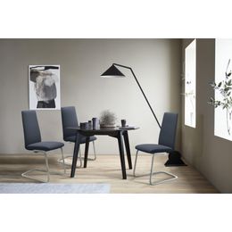 Polsterstuhl stressless "Laurel", blau (oxford blau paloma, schwarz matt), B:53cm H:105cm T:60cm, Leder PALOMA: PALOMA ist ein durchgefärbtes Semianilin-Möbelleder mit natürlicher Narbung., Stühle, High Back, Größe M, mit Beinen aus Stahl in Schwarz matt
