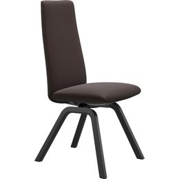 Polsterstuhl stressless "Laurel", braun (chocolate paloma, schwarz), B:49cm H:105cm T:60cm, Leder PALOMA: PALOMA ist ein durchgefärbtes Semianilin-Möbelleder mit natürlicher Narbung., Stühle, High Back, Größe M, mit schräggestellten Beinen in Schwarz
