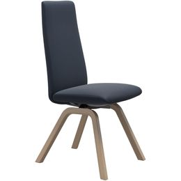 Polsterstuhl stressless "Laurel", blau (oxford blau paloma, eiche natur), B:49cm H:105cm T:60cm, Leder PALOMA: PALOMA ist ein durchgefärbtes Semianilin-Möbelleder mit natürlicher Narbung., Stühle, High Back, Größe M, mit schräggestellten Beinen in Eiche natur