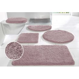 Badematte my home "Sanremo, Badvorleger, Badezimmer Teppich, sehr weich" Gr. 7, rosa, H:30mm, Polyester, Badematten, Badteppich, unifarben, rechteckig, rund & als 3-tlg. Set erhältlich
