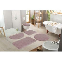 Badematte my home "Sanremo, Badvorleger, Badezimmer Teppich, sehr weich" Gr. 12, rosa, H:30mm, Polyester, Badematten, Badteppich, unifarben, rechteckig, rund & als 3-tlg. Set erhältlich