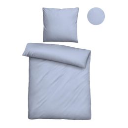 Bettwäsche Biberna "0470500", blau (eisblau), B/L: 135cm x 200cm, 1 Stk., 1 Stk., Lyocell, B/L: 80cm x 80cm, 2 Stk., Lyocell, Obermaterial: 100% Lyocell (TENCEL™), Bettwäsche, natürlicher Rohstoff, schnelltrocknend, angenehm weich, atmungsaktiv