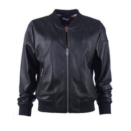 Blouson Maze "4202194", Damen, Gr. XXL, schwarz, Obermaterial: 100% Lammleder; Innenfutter: 100% Baumwolle; Ärmelfutter: 100% Polyester; Strickmaterial: 92% Polyester, 8% Elasthan, Jacken