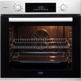 Beko Einbaubackofen "BBIS12301XE", Standardmodul: A+ (A+++-D), grau (silberfarben), B:59,4cm H:59,5cm T:56,7cm, Backöfen, Dampf für knusprige Kruste & fluffiges Inneres dank SteamAdd