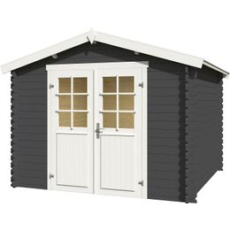 Gartenhaus Lasita Maja "NORAH 275", grau (carbongrau), ohne Fußboden, ohne Dacheindeckung, Holzwerkstoff, Gartenhäuser