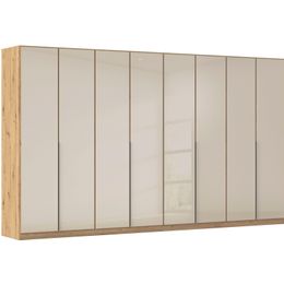Drehtürenschrank Rauch "Kleiderschrank Kleiderschränke Schrank Garderobe AGORDO mit Glasfront", eiche artisan, glas beige (champagner), B:360cm H:229cm T:54cm, Holzwerkstoff, Schränke, durchdachte Innenausstattung, in 7 Breiten und 2 Höhen MADE IN GERMANY, Topseller