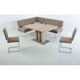 K+w Komfort & Wohnen Essgruppe K+W KOMFORT & WOHNEN, beige (sand 38,), B:158cm H:89cm T:199cm, Sitzmöbel-Sets, langer Schenkel links oder rechts, 2 Freischwinger, 1 Funktionstisch