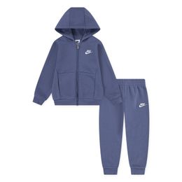 Jogginganzug Nike Sportswear "LBR FZ CLUB SET", Kinder, Gr. 104 (4), world indigo, Sweatware, Obermaterial: 60% Baumwolle, 40% Polyester, Sportanzüge, für Kinder