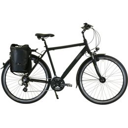 Trekkingrad HAWK Bikes "Trekking Gent Premium Plus Black" Gr. 57, schwarz, Fahrräder, 57cm, 28 Zoll (71,12cm), für Herren