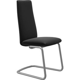 Polsterstuhl stressless "Laurel", schwarz (schwarz paloma, chrom matt), B:53cm H:105cm T:60cm, Leder PALOMA: PALOMA ist ein durchgefärbtes Semianilin-Möbelleder mit natürlicher Narbung., Stühle, High Back, Größe M, mit Beinen aus Stahl in Chrom matt