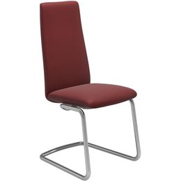 Polsterstuhl stressless "Laurel", rot (cherry paloma, chrom matt), B:53cm H:105cm T:60cm, Leder PALOMA: PALOMA ist ein durchgefärbtes Semianilin-Möbelleder mit natürlicher Narbung., Stühle, High Back, Größe M, mit Beinen aus Stahl in Chrom matt