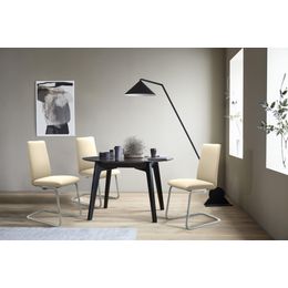 Polsterstuhl stressless "Laurel", beige (vanilla paloma, chrom matt), B:53cm H:92cm T:59cm, Leder PALOMA: PALOMA ist ein durchgefärbtes Semianilin-Möbelleder mit natürlicher Narbung., Stühle, Low Back, Größe L, mit Beinen aus Stahl in Chrom matt