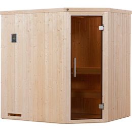 Sauna Weka "Varberg", beige (natur), Saunaofen, externe Steuerung, 7,5 kW, Saunen, 7,5 kW-Ofen mit digitaler Steuerung
