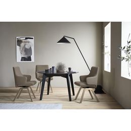 Polsterstuhl stressless "Laurel", braun (mole batick, eiche gekalkt), B:58cm H:92cm T:59cm, Leder BATICK: BATICK ist ein leicht korrigiertes, durchgefärbtes und genarbtes Möbelleder, bei dem die meisten Unebenheiten und Spuren in der Regel entfernt wurden., Stühle, Low Back mit Armlehne, Größe L, mit schräggestellten Beinen in Eiche