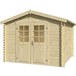 Gartenhaus Lasita Maja "NORAH 275", beige (naturbelassen), ohne Fußboden, ohne Dacheindeckung, Holzwerkstoff, Gartenhäuser