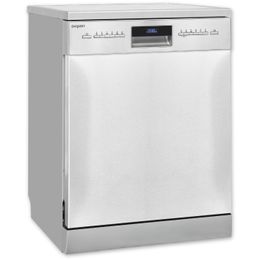 Exquisit Standgeschirrspüler "GSP9614-030B", Energieeffizienz: B (A-G), silber (silberfarben), B:59,8cm H:84,5cm T:60cm, Geschirrspüler