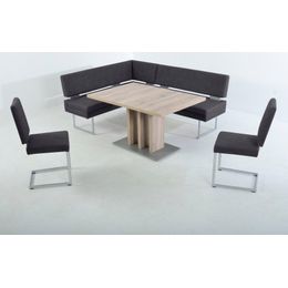 K+w Komfort & Wohnen Essgruppe K+W KOMFORT & WOHNEN, schwarz (schwarz 81,), B:158cm H:89cm T:199cm, Sitzmöbel-Sets, langer Schenkel links oder rechts, 2 Freischwinger, 1 Funktionstisch