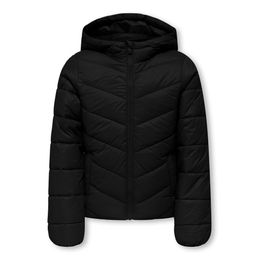 Steppjacke KIDS Only "KOGKAJSA LIGHTWEIGHT QUILT HOOD JKT OTW", Mädchen, Gr. 128, schwarz, Web, Obermaterial: 100% Nylon, unifarben, regular fit, Jacken